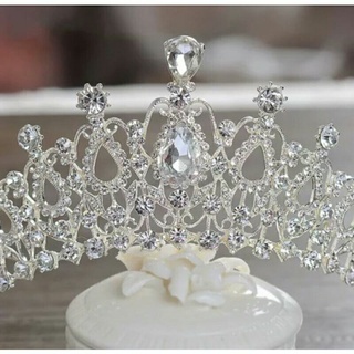 Tiara Prateada Strass Coroa Noiva Debutante Dama Casamento 15 Anos ...