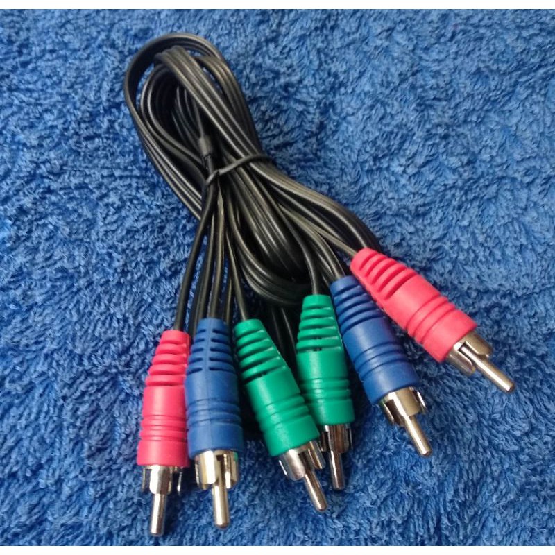 Cabo componente vídeo componente 3 RCA x 3 RCA av ótima qualidade 1,8m ...