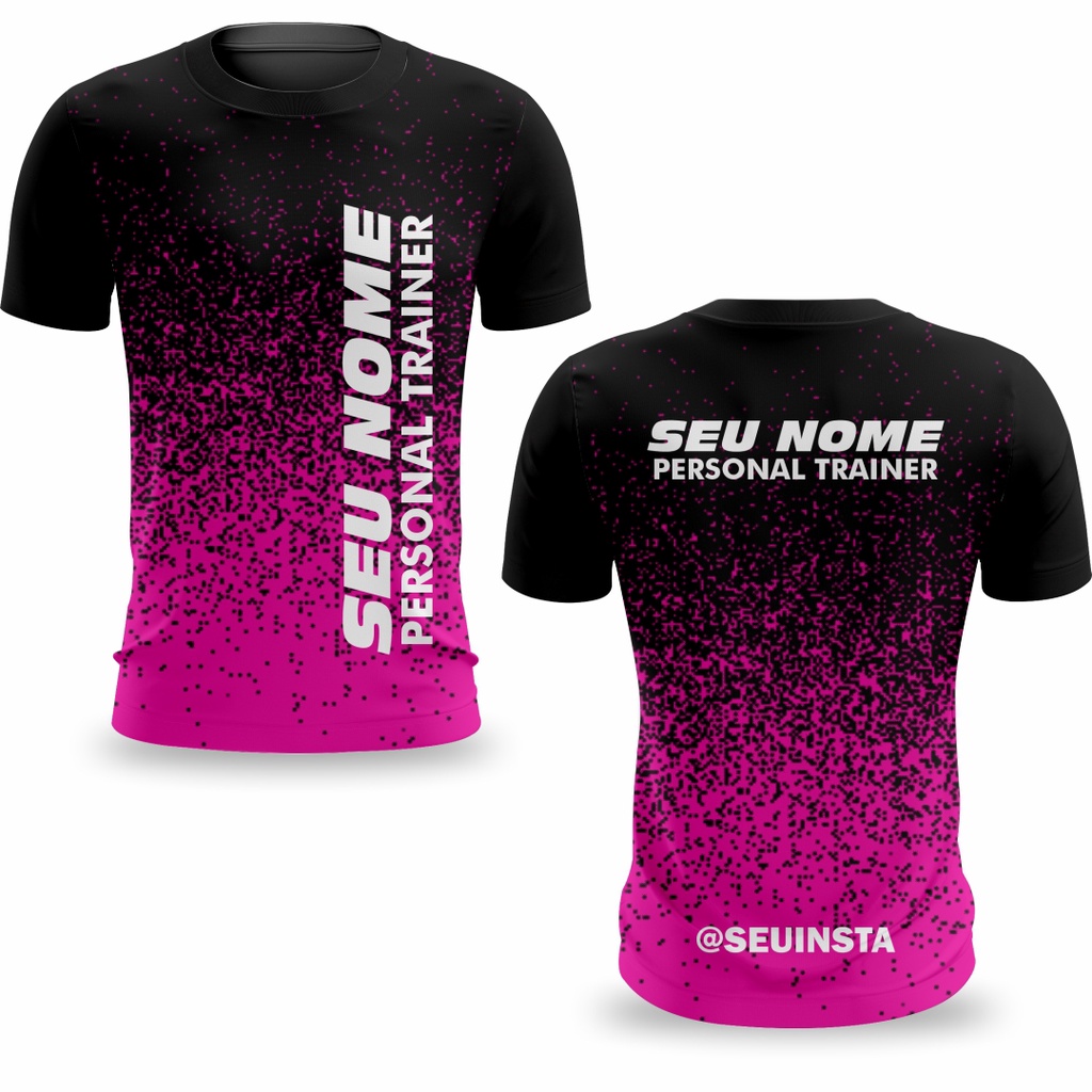 Camiseta Camisa Personal Trainer Personalizada Pink Degradê Fitness ...