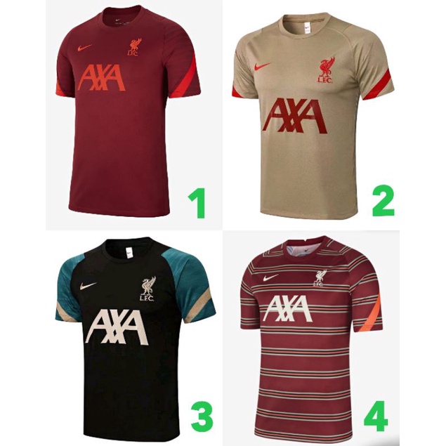 Kit Grande De Qualidade De Alta & Liverpool AXA Workout 21/22 Camisa ...