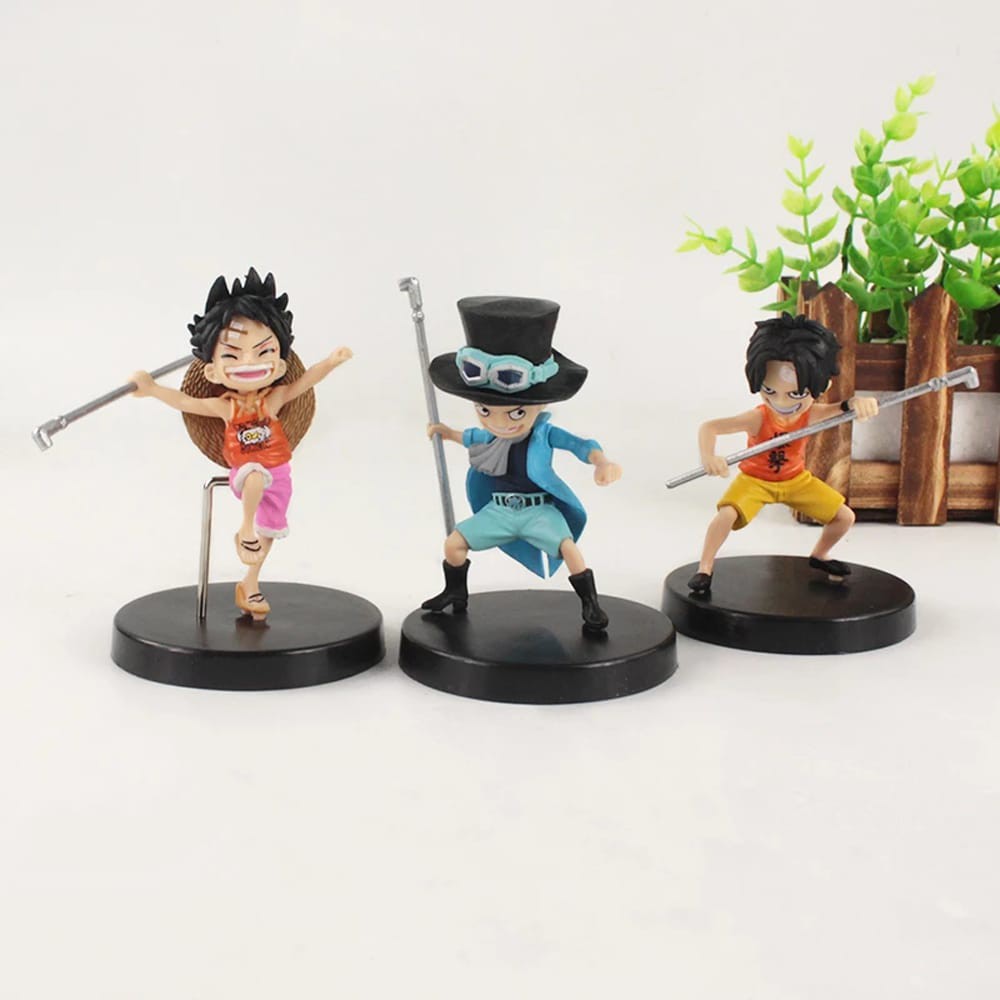 Miniaturas One Piece - Luffy, Ace e Sabo (10 cm) | Shopee Brasil
