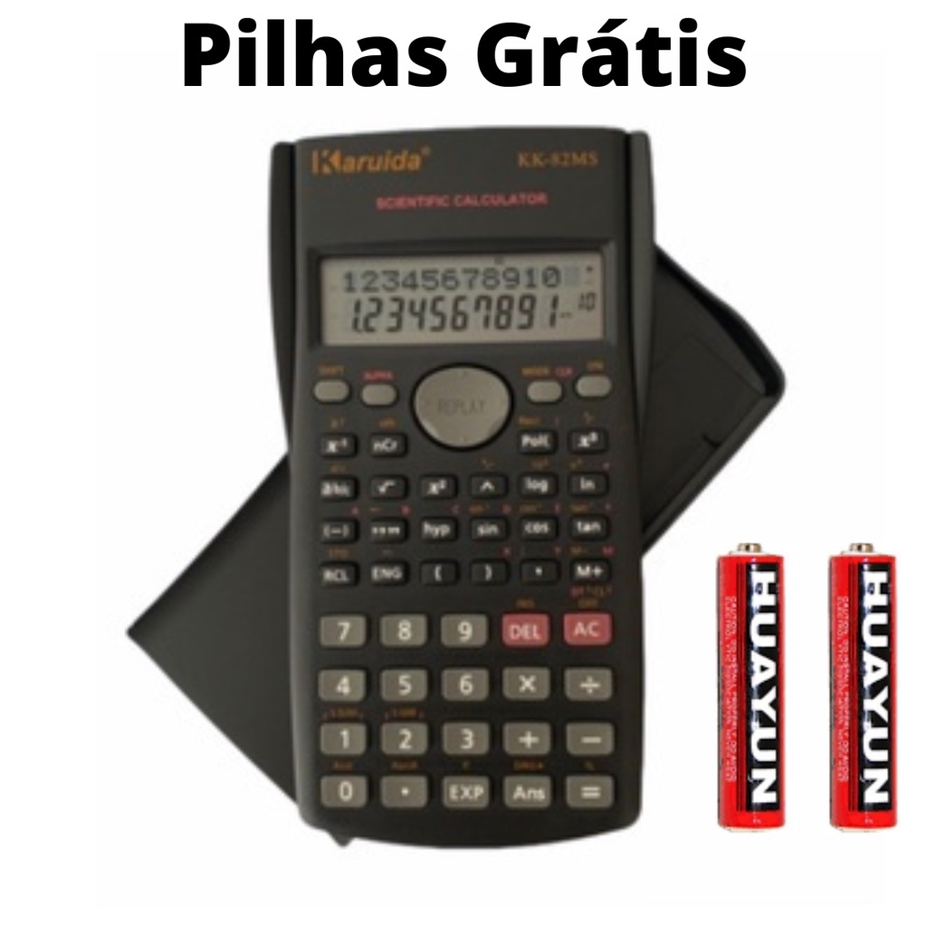 Calculadora Científica 240 Funções Com Capa Preta - Karuida Casio Kenko ...