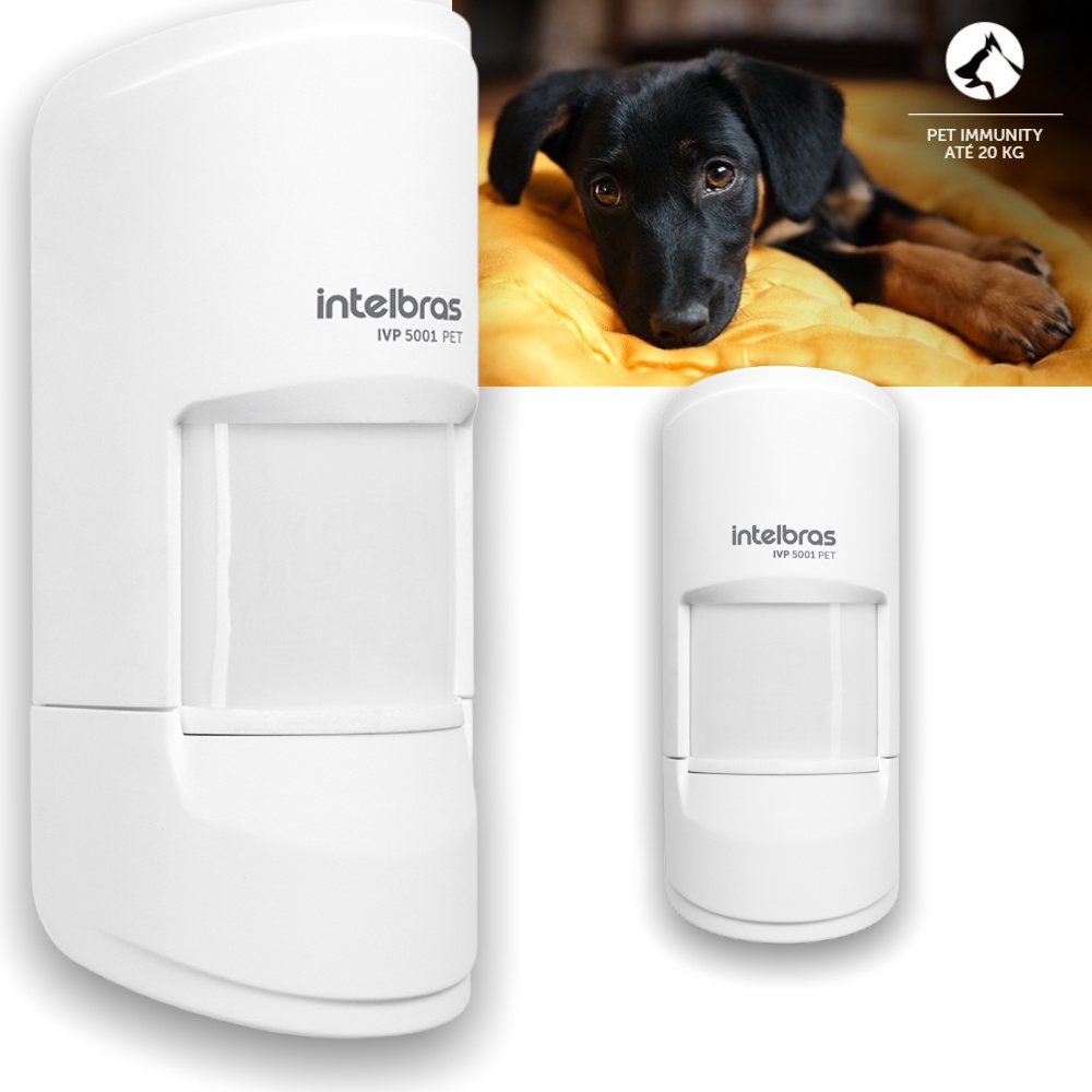 Sensor Pet Alarme Intelbras 5001 Animais Até 20 Kg Cachorro gato IVP ...