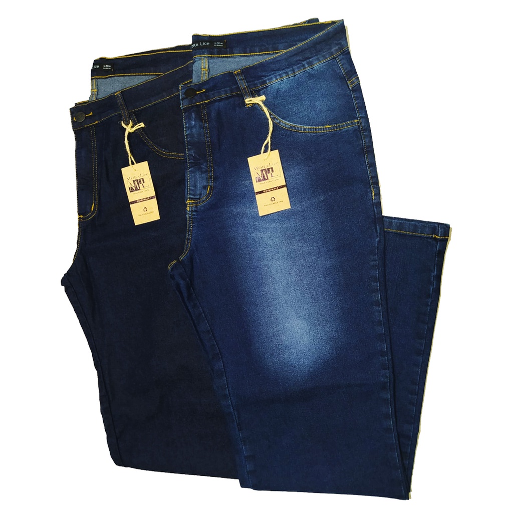 Kit C 2 Calças Jeans Masculina Plus Size Almix Desconto No Preço