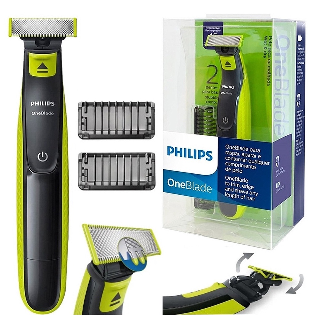 Maquina de Barbear Aparar Pelos Barbeador Elétrico Philips OneBlade ...