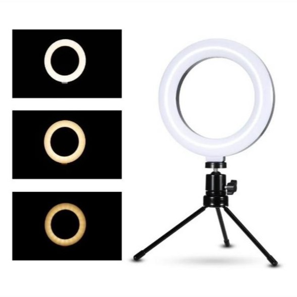Ring Light Iluminador De Led Com Tripe de mesa Usb 16cm ou 6 polegadas | Shopee Brasil