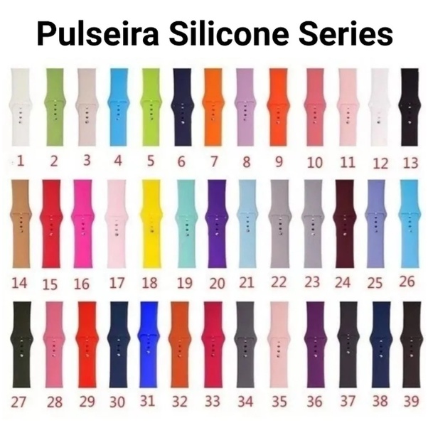 Pulseira Sport Silicone Para Apple Watch e Smartwatch Iwo 38mm 40mm ...