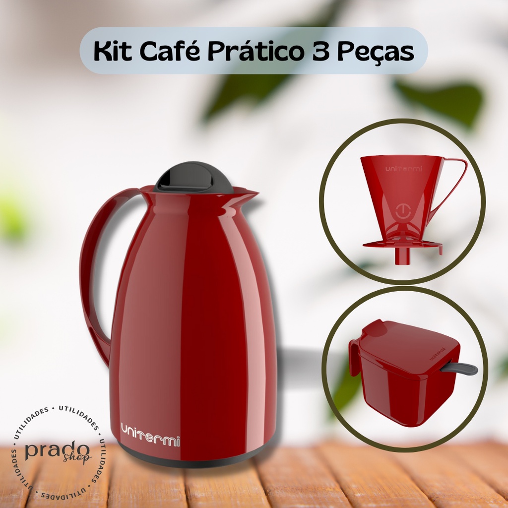 KIT Garrafa Térmica Café Água Chá 650ml Florença + Suporte para Filtro ...
