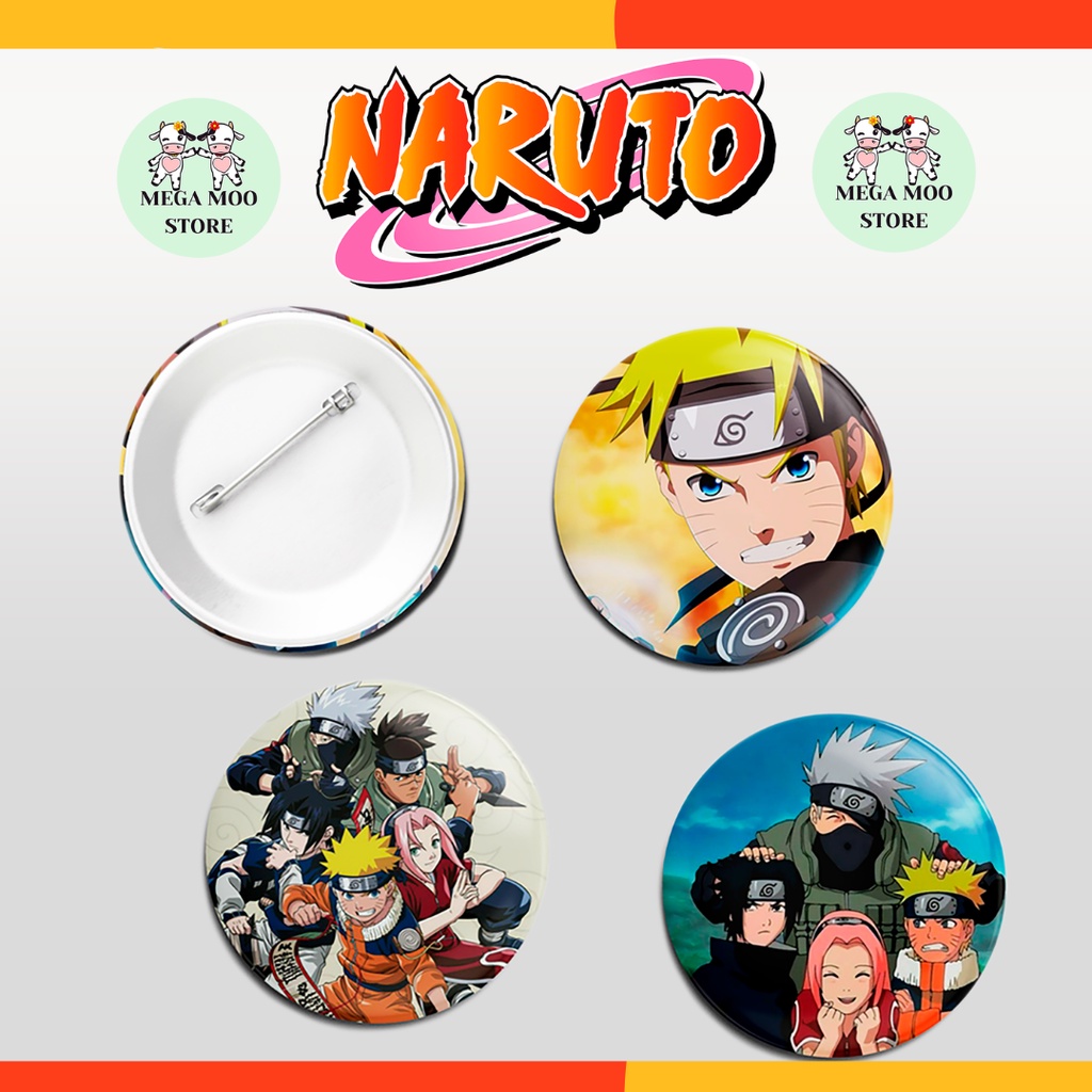 Bottons Naruto anime Naruto Shippuden Sasuke Uchiha Sakura Kakashi ...