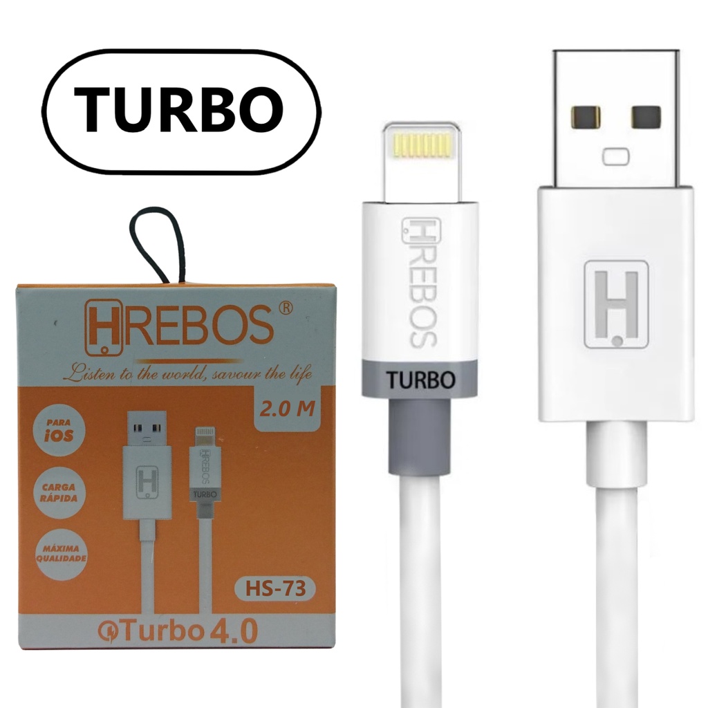 Cabo Iphone Turbo Grande 2M Lightning IOS Carregador e Transferência ...