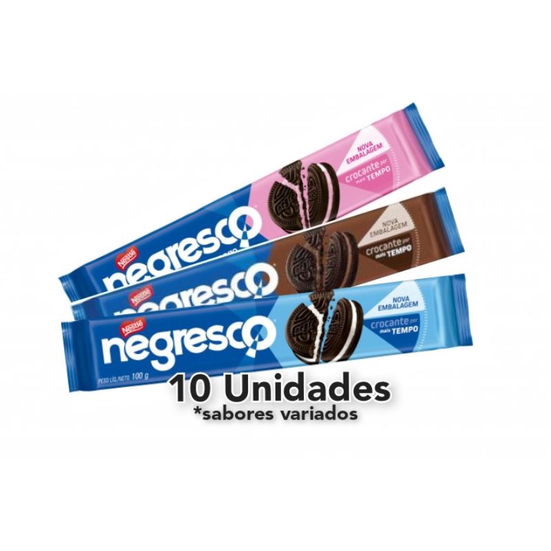 10un. Biscoito Recheado Negresco Sabores Bolacha de Chocolate | Shopee ...
