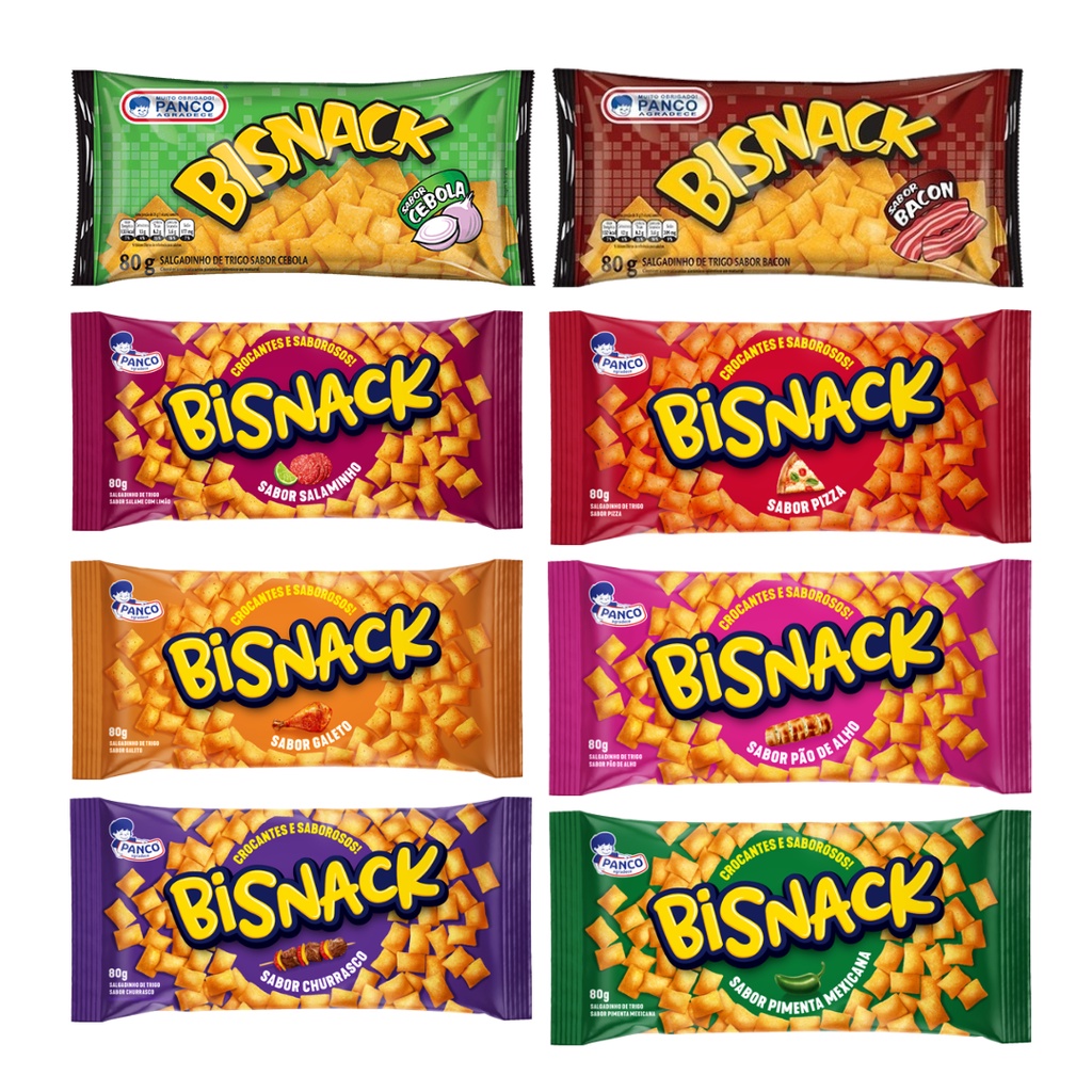 Salgadinho Bisnack Panco 80g Sabores - Kit com 16 unidades - Desconto ...