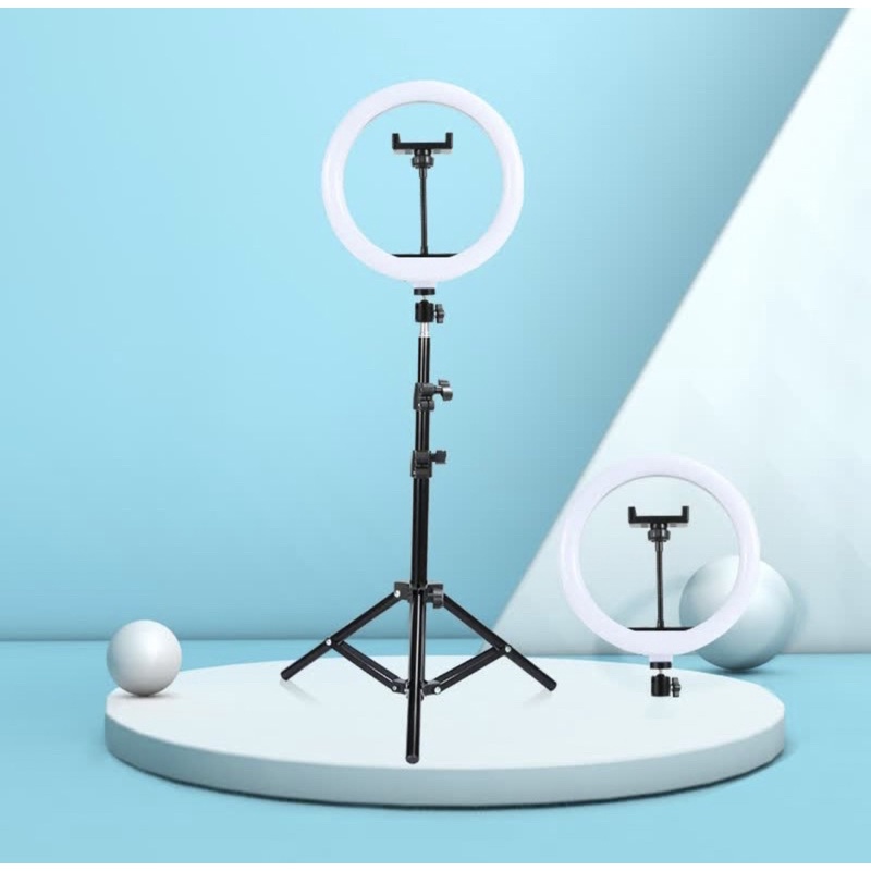 Ring Light led iluminador 26cm/ 10 polegadas completo 2,1 com tripé de 8 polegadas e de ...