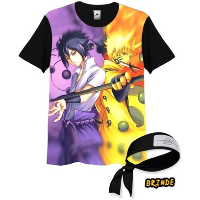 Camisa Camiseta Full 3d Bandana Sasuke Naruto Anime Desenho | Shopee Brasil