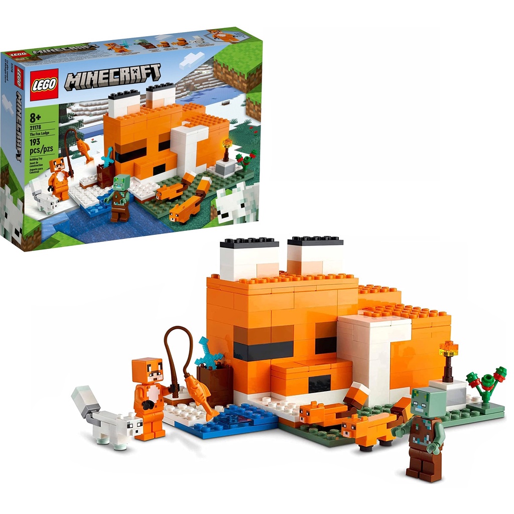 Lego Minecraft 21178 O Abrigo da Raposa | Shopee Brasil