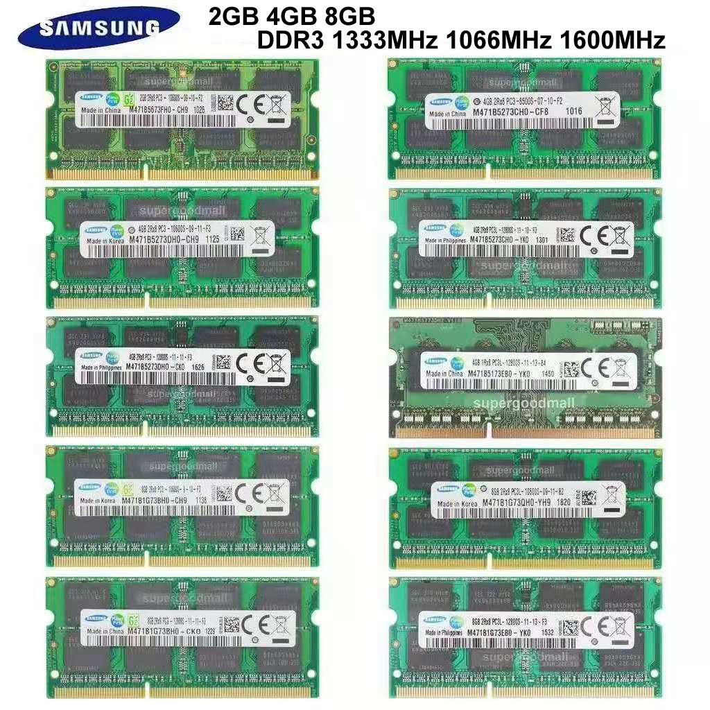 Samsung 2GB 4Gb 8GB PC3 8500S 10600S 12800S DDR3L DDR3 1066Mhz 1333Mhz 1600Mhz 204Pin Somblinm ...