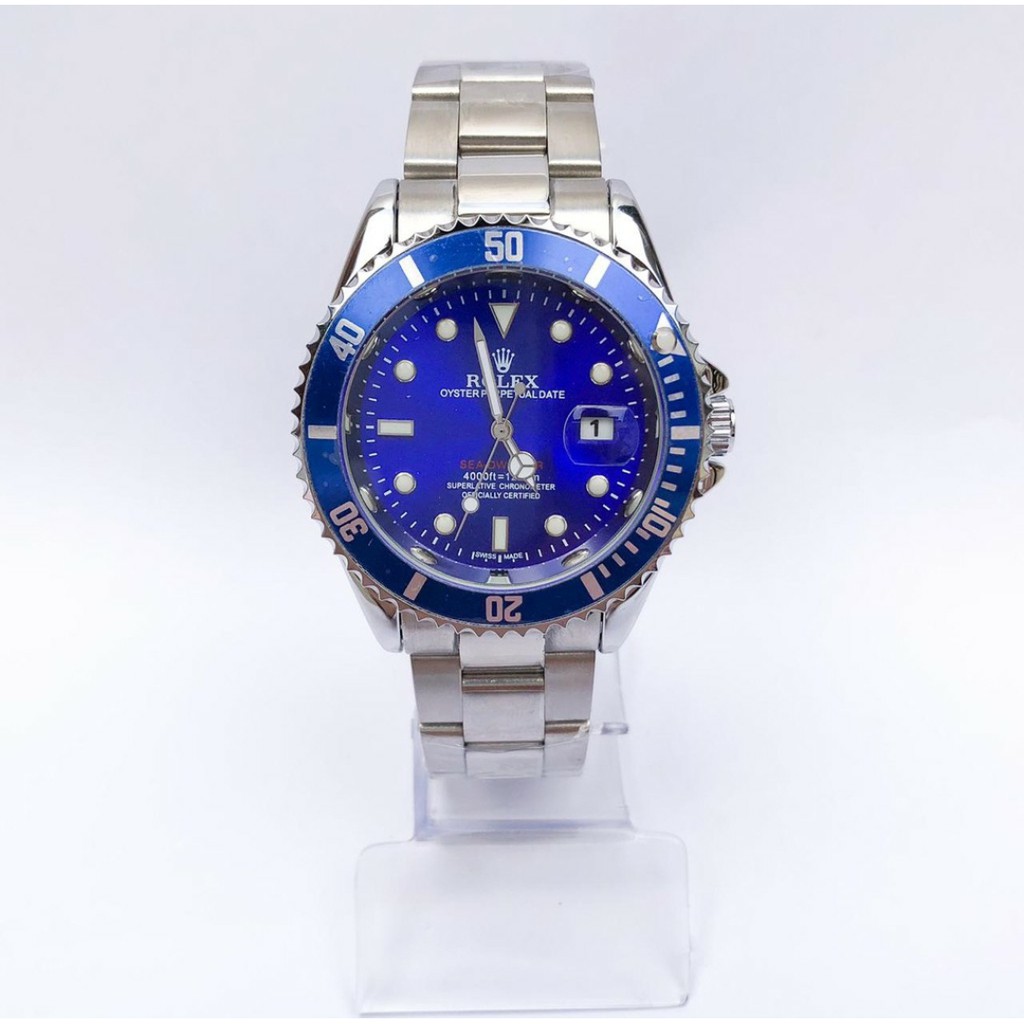 Relógio Rolex prata com azul submariner masculino luxo | Shopee Brasil