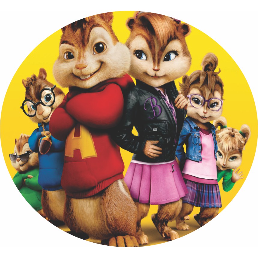 Painel Em Lona Redondo Alvin e os Esquilos 1,00 X 1,00 Banner fosca | Shopee Brasil