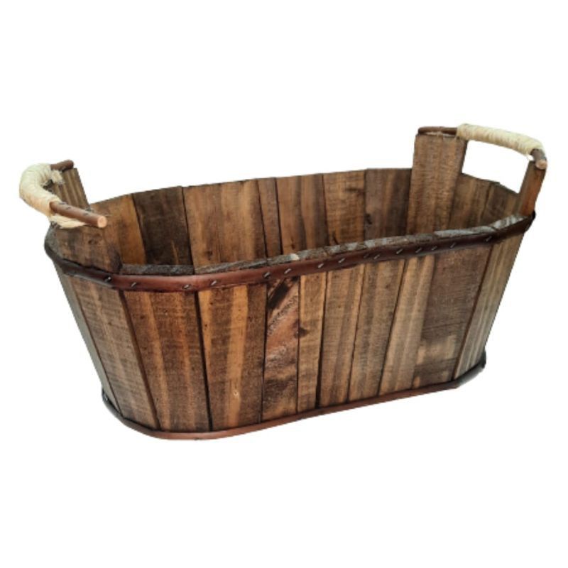 Vaso / Tina / Balde em Madeira para Decoração | Shopee Brasil