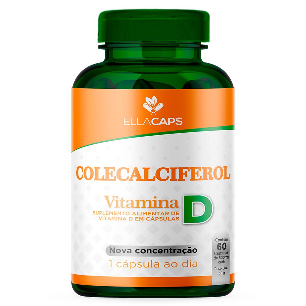 Colecalciferol Vitamina D - Pote Com 60 Capsulas - Ellacaps | Shopee Brasil