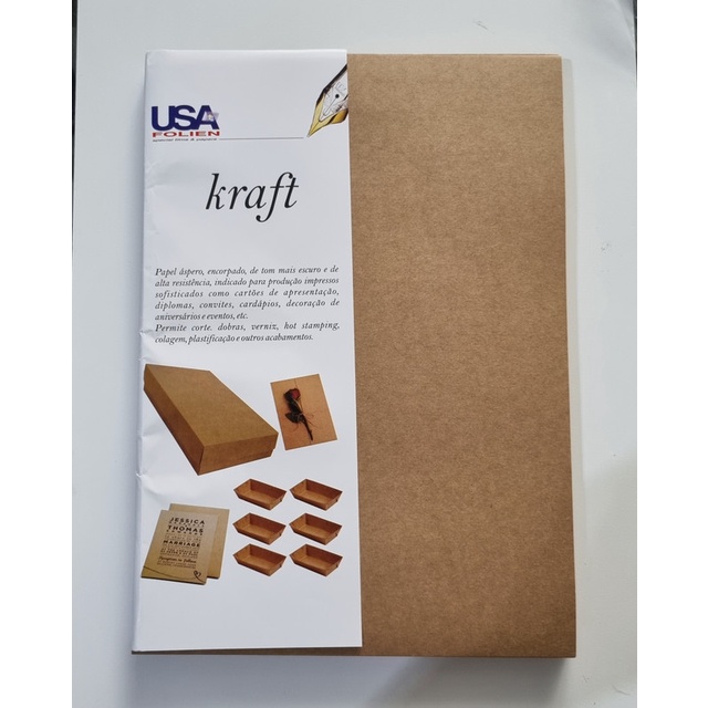 Papel Kraft liso 210X297 80G A4 10fls | Shopee Brasil