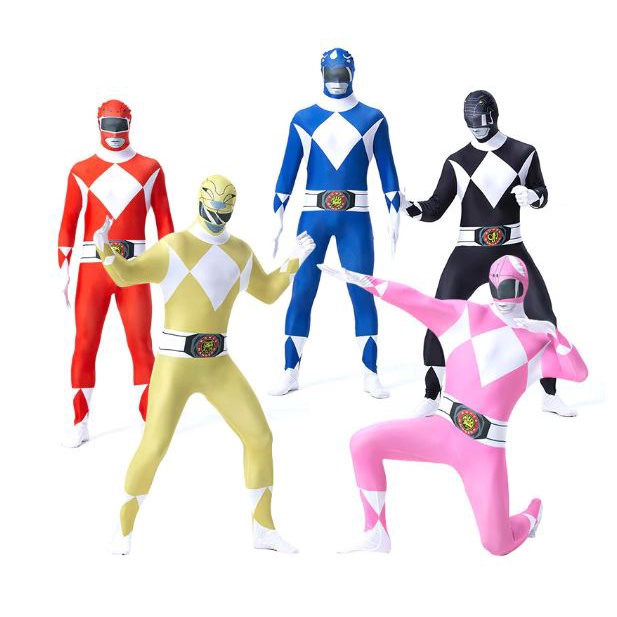 Fantasia Adulto Power Rangers Cosplay para Festas Carnaval 5 Cores ...