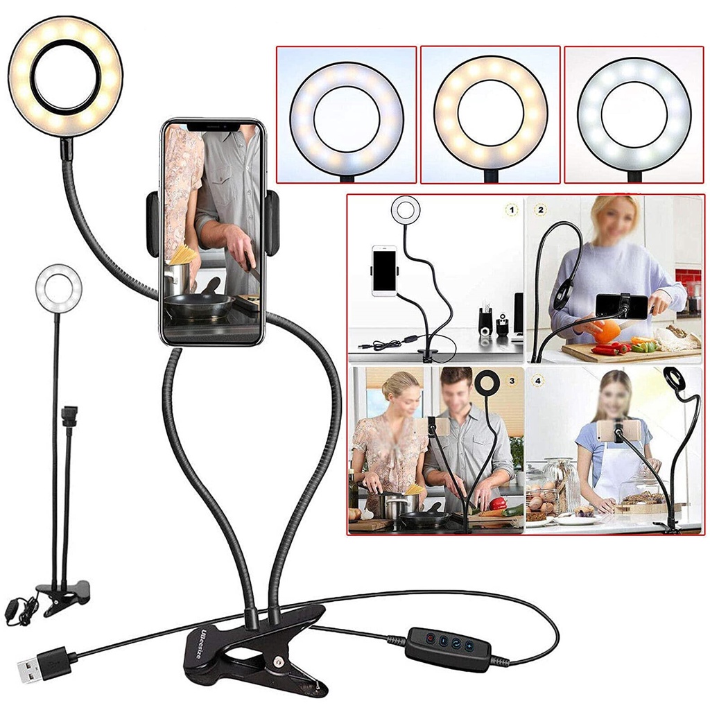 Iluminador Ring Light Led Suporte Celular Usb Youtube Video Luminária ...