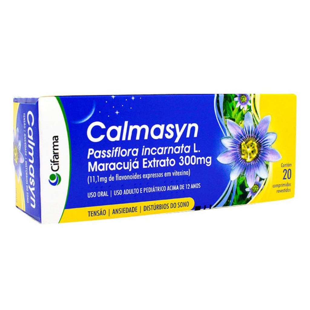 Calmante Calmasyn com 20 comprimidos ansiedade e insônia | Shopee Brasil
