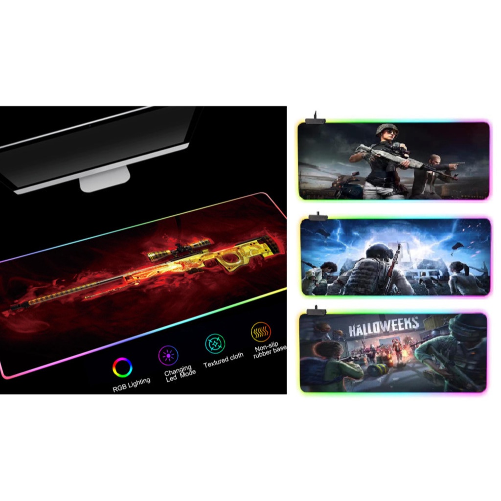 Mouse Pad Gamer Jogo Impermeável Com Led RGB 80*30*0.4 Cabo USB - Faz a ...