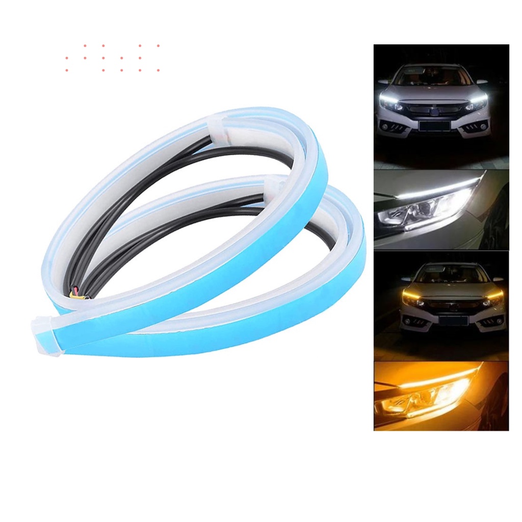 Fita de Led DRL 60 cm - Par de Led para farol de carro | Shopee Brasil