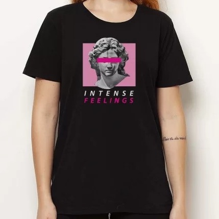 Camisa Camiseta Basica Estatua Intense Feelings Vaporwave Unissex ...