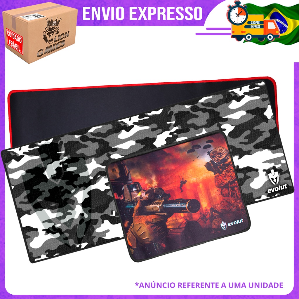 Mouse Pad Evolut Gamer Camuflado, Preto, CS GO EG401RD, EG402BK ...