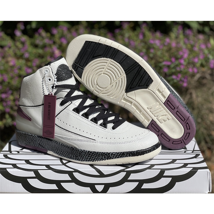 A Ma Maniére X Air Jordan 2 Airness Sail/Black-Burgundy Crush Tênis de ...