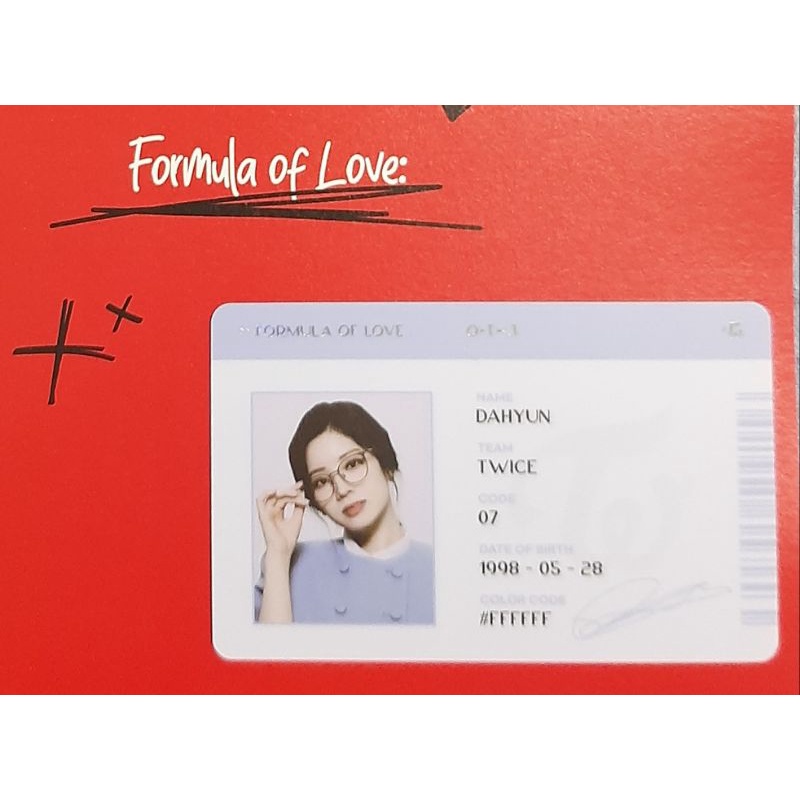 FORMULA OF LOVE - ID CARD TWICE Dahyun | Shopee Brasil