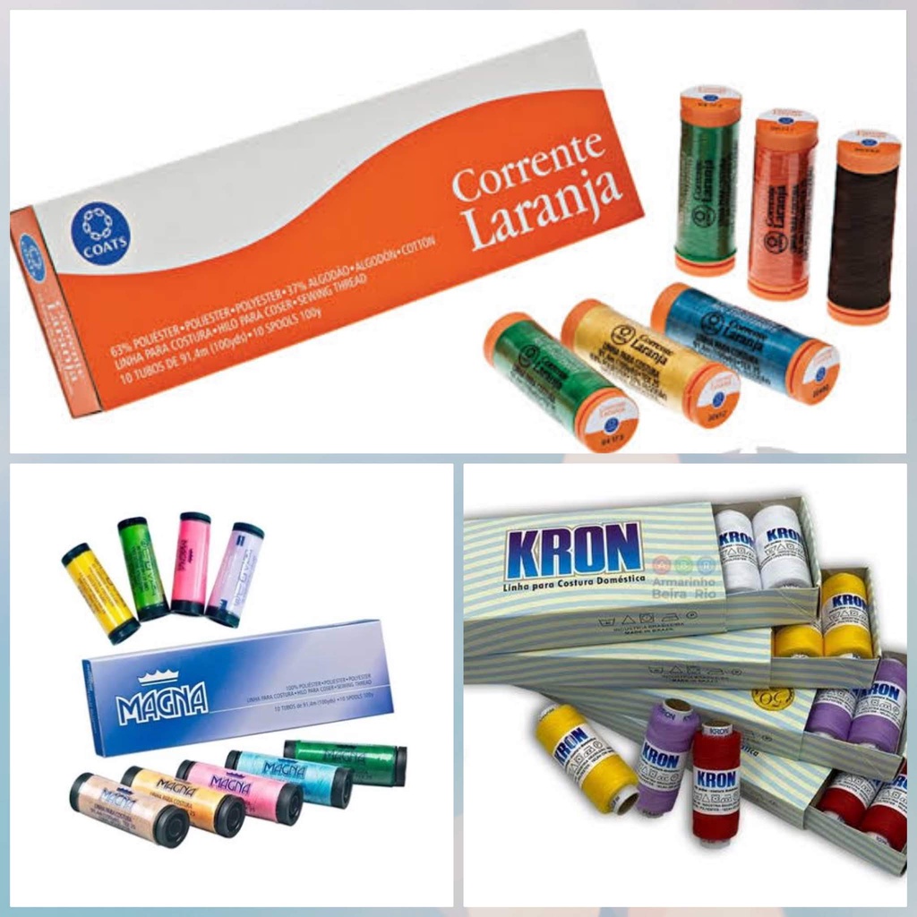 Linha de costura pequena marcas variadas. Kron/Corrente/Magna | Shopee ...