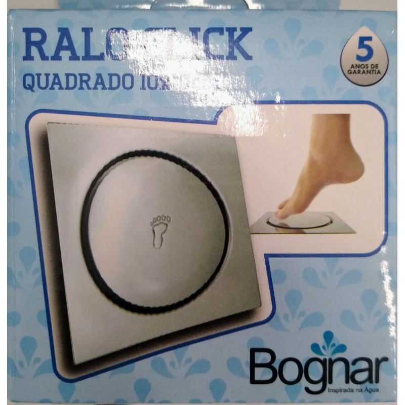 Ralo Click Bognar Quadrado Inox 10cm 4"pol | Shopee Brasil
