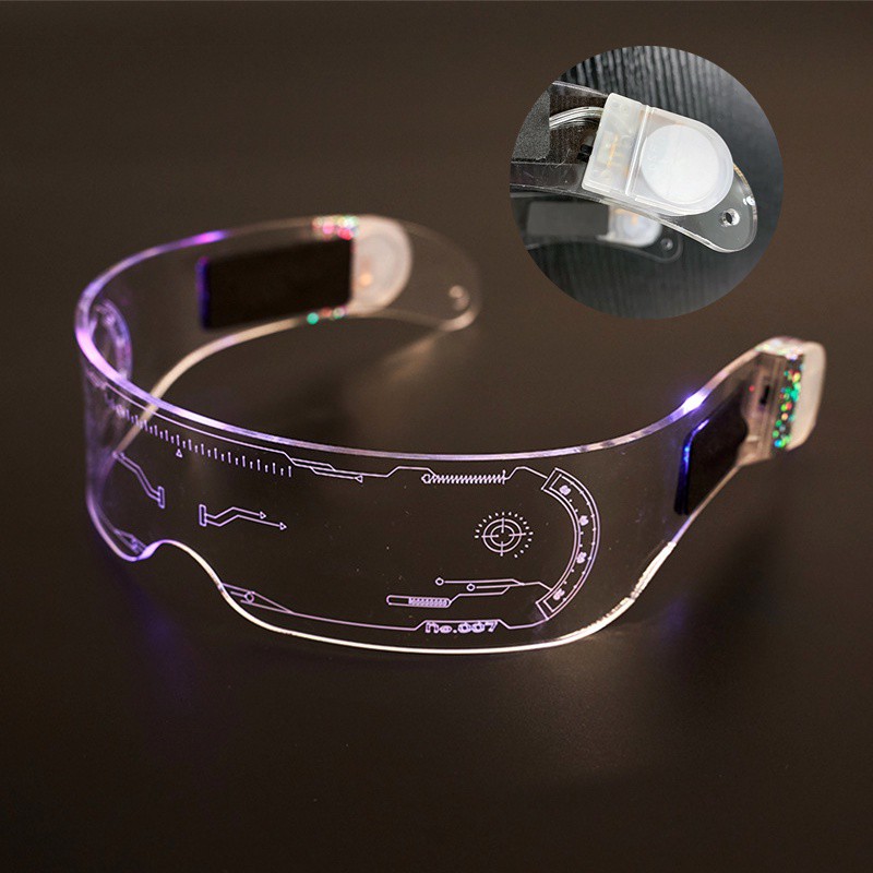 Light Up El Wire Neon Rave Glasses Glow Flashing Leds Sunglasses