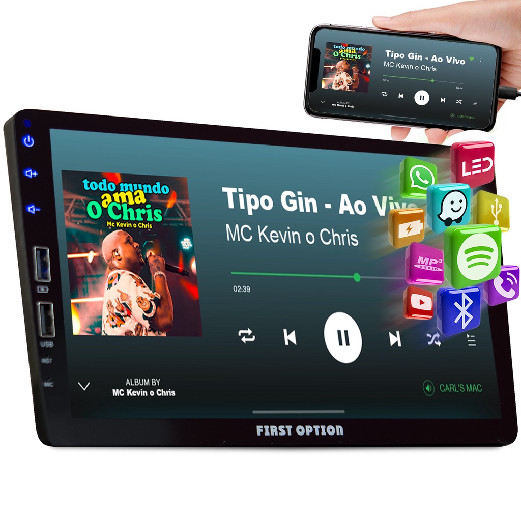 Central Multimidia Universal 2 Din Dvd 9 Polegadas Bluetooth | Shopee Brasil