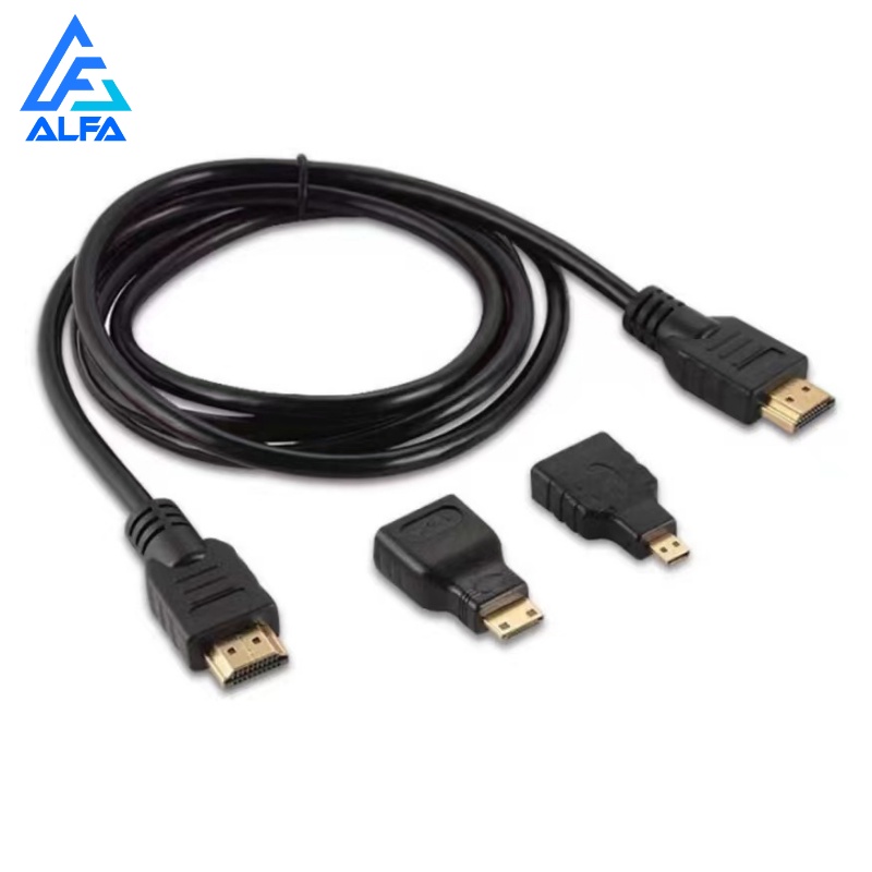 Cabo Hdmi 3 in 1 Plug Adaptador Hdmi Micro Mini 1,5m Full Hd - Desconto ...