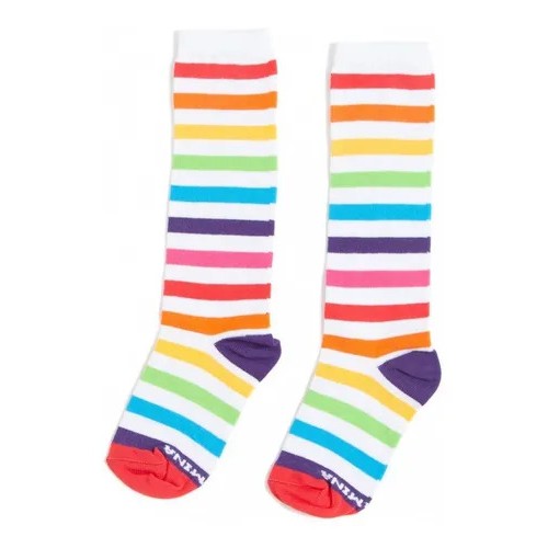 meia listrada cano alto colorida divertida multi colorida arco iris ...