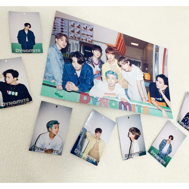 photocards BTS - Dynamite edition kit com 7 photocards mais 1 pôster ...