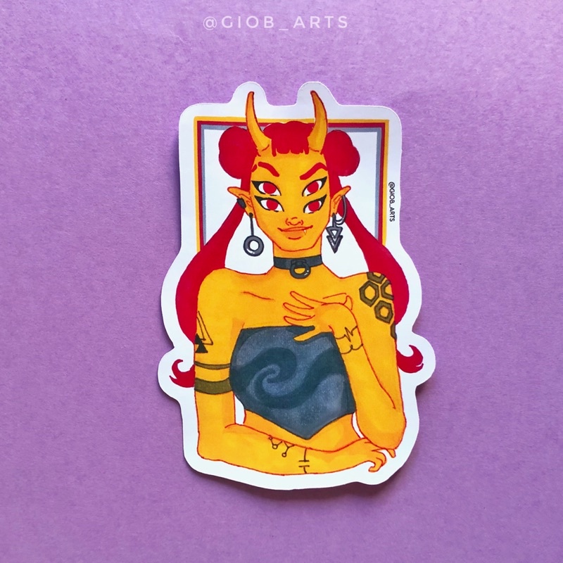 Sticker Demon Girl, adesivo aesthetic | Shopee Brasil