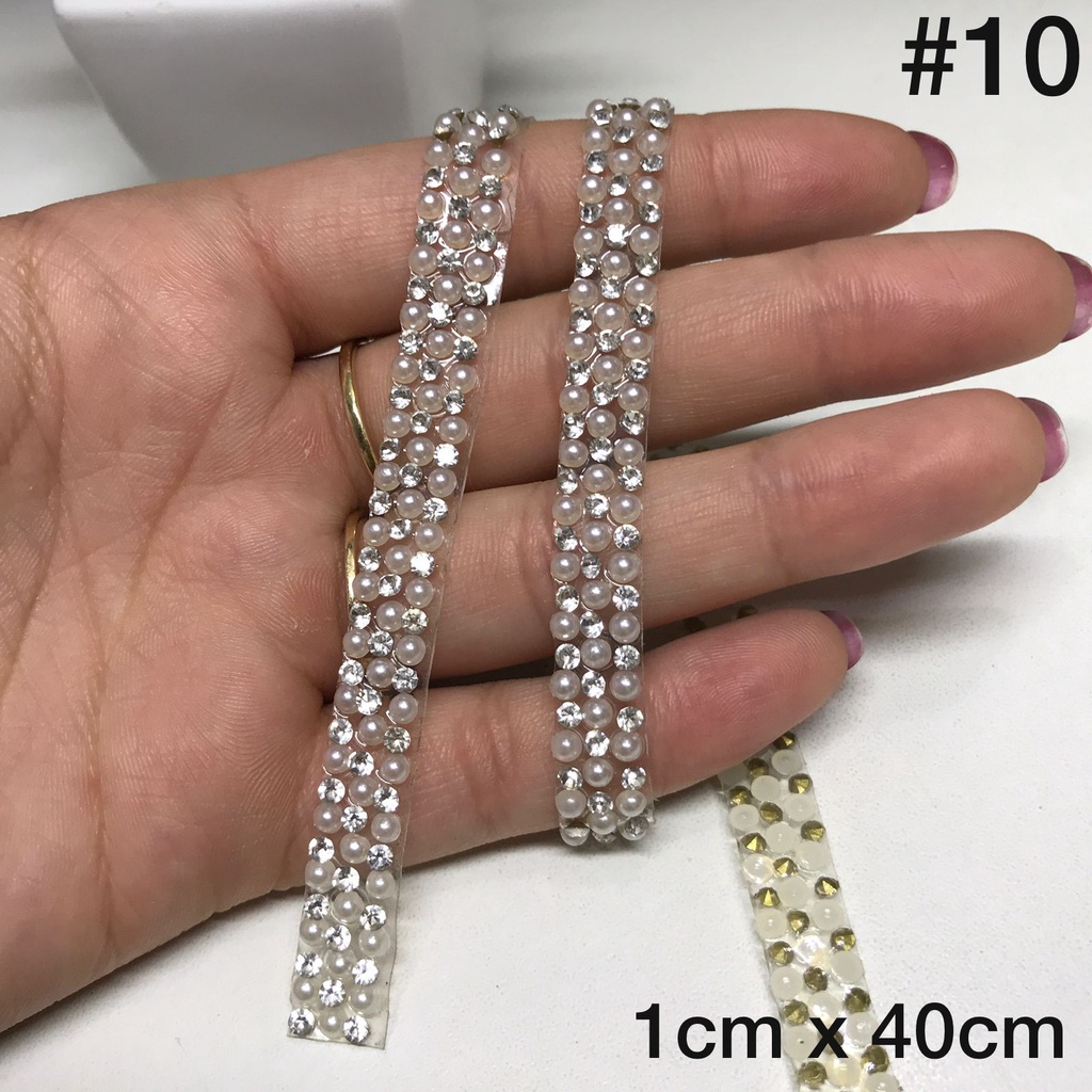 #10 Adesivo de Roupa Aplique Termocolante Fita Strass Festa Brilho ...