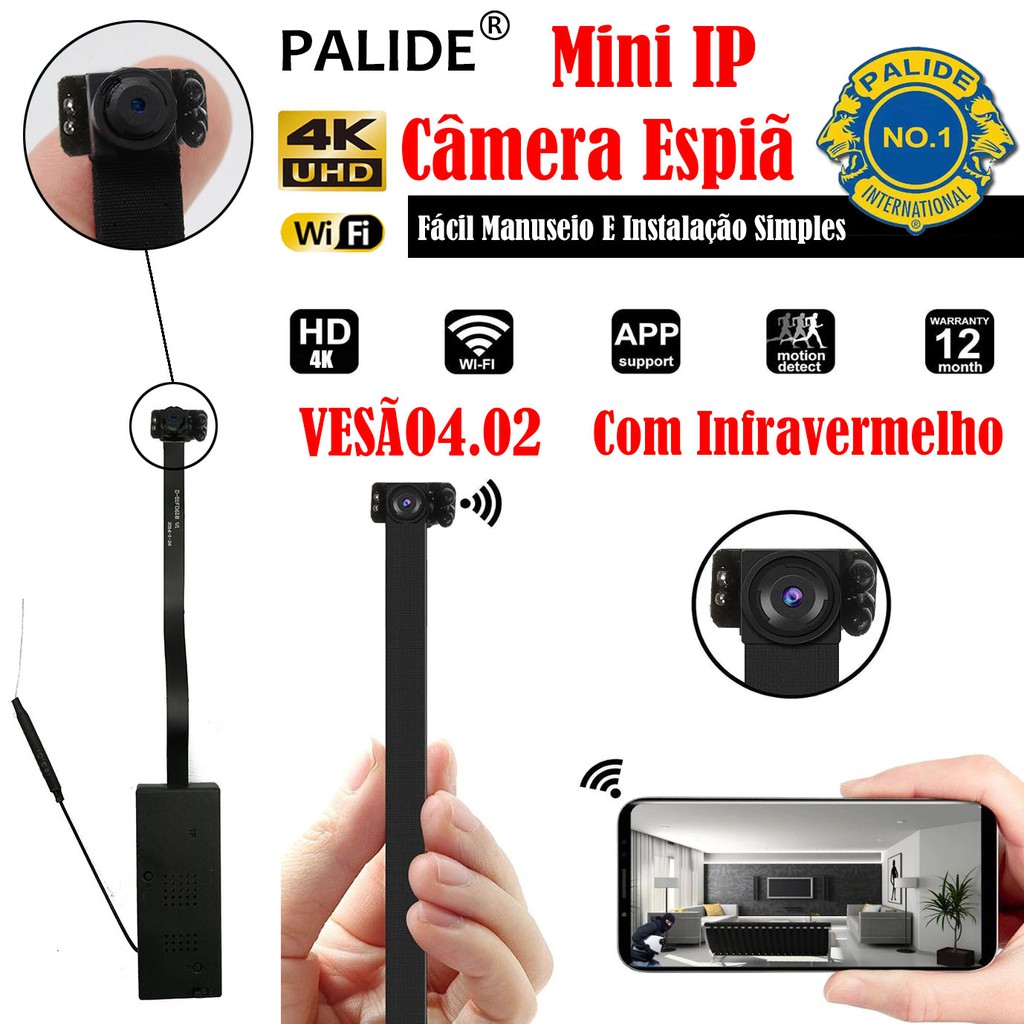 Mini Camera Espia Filmadora Infravermelho Ip Wifi Sem Fio | Shopee Brasil