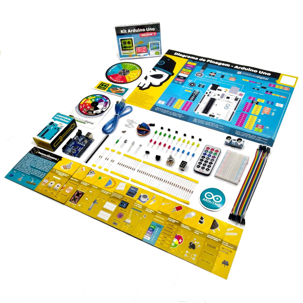 Kit Uno Iniciante 3 Completo Para Arduino + Tutorial + Baner | Shopee ...