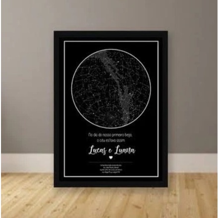 Quadro Mapa das Estrelas / Mapa Estelar / Meu Céu / Mapa Celeste ...