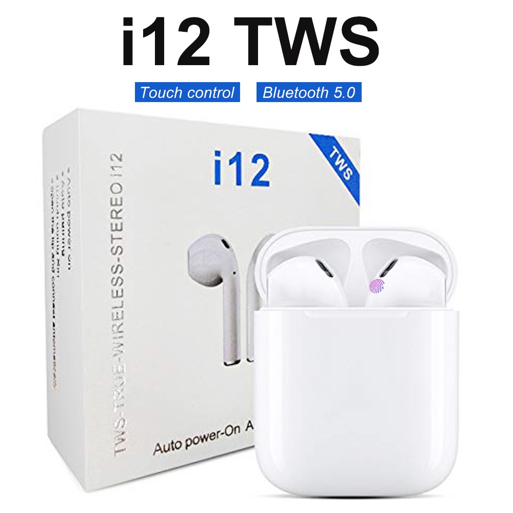 Fone De Ouvido Bluetooth Tws V5.0 Touch - I12 inpods | Shopee Brasil