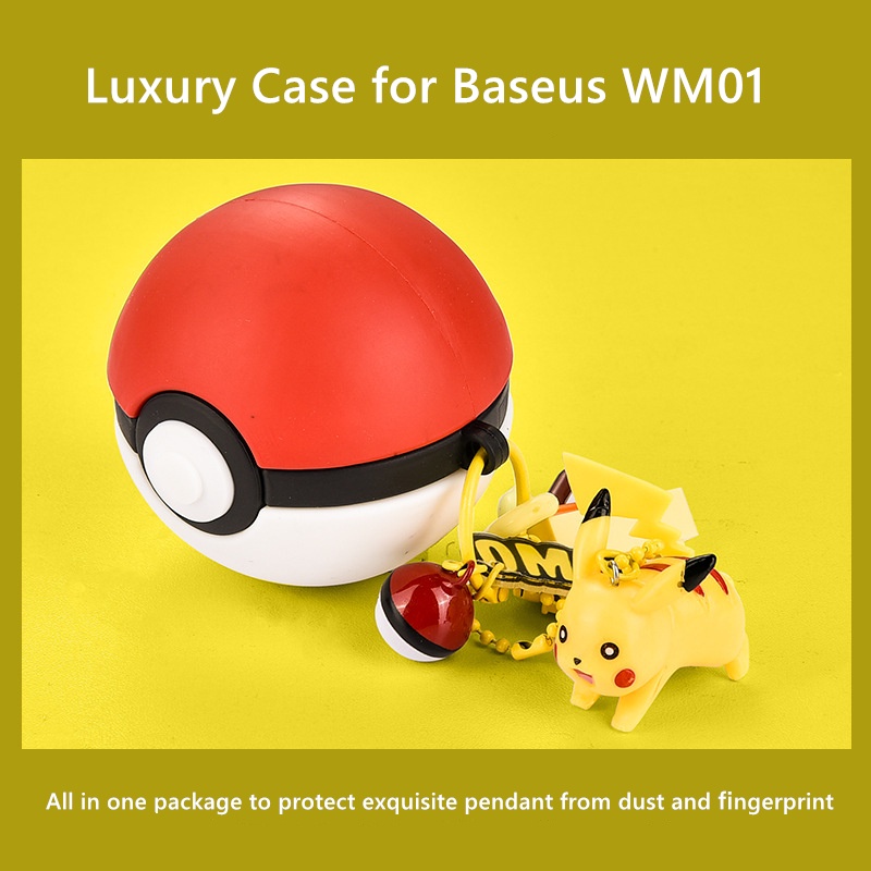 Baseus Encok TWS WM01 Case 3D Cartoon Pokeball Silicone Protection ...