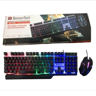 KIT TECLADO E MOUSE GAMER LED COM FIO BANSON TECH BS-503 | Shopee Brasil