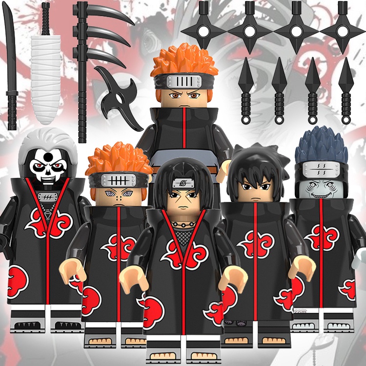 Naruto Minifigures Uchiha Sasuke Senju Hasuma Yahiko Akatsuki | Shopee ...